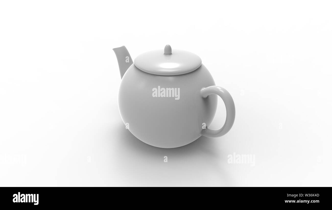 3d rendering of a typical tea pot isolated in white studio background ...