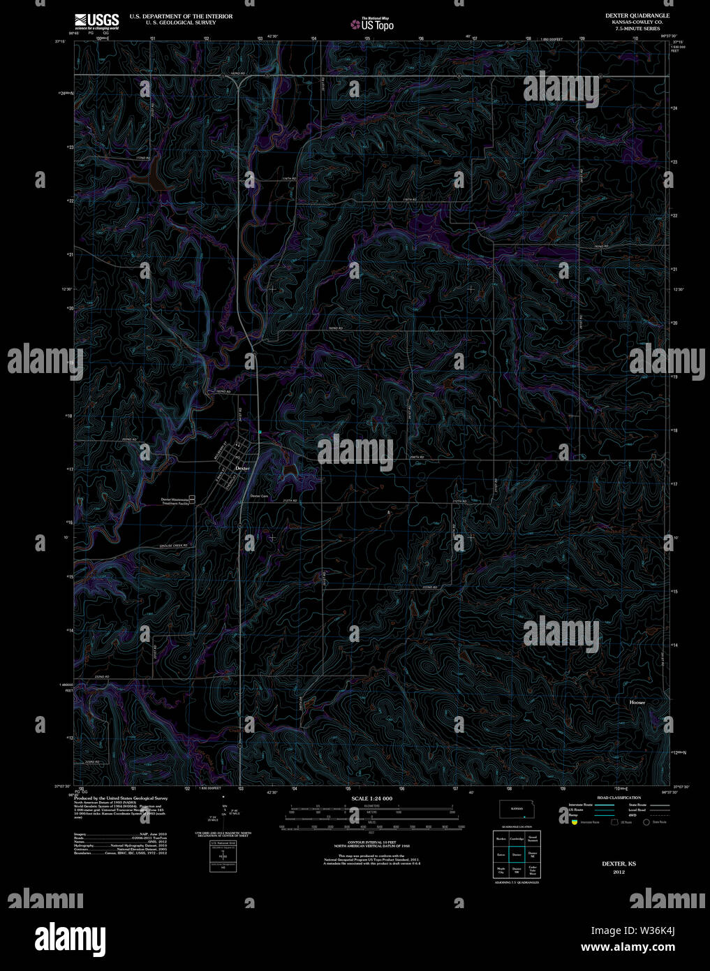 Dexter kansas map hi-res stock photography and images - Alamy