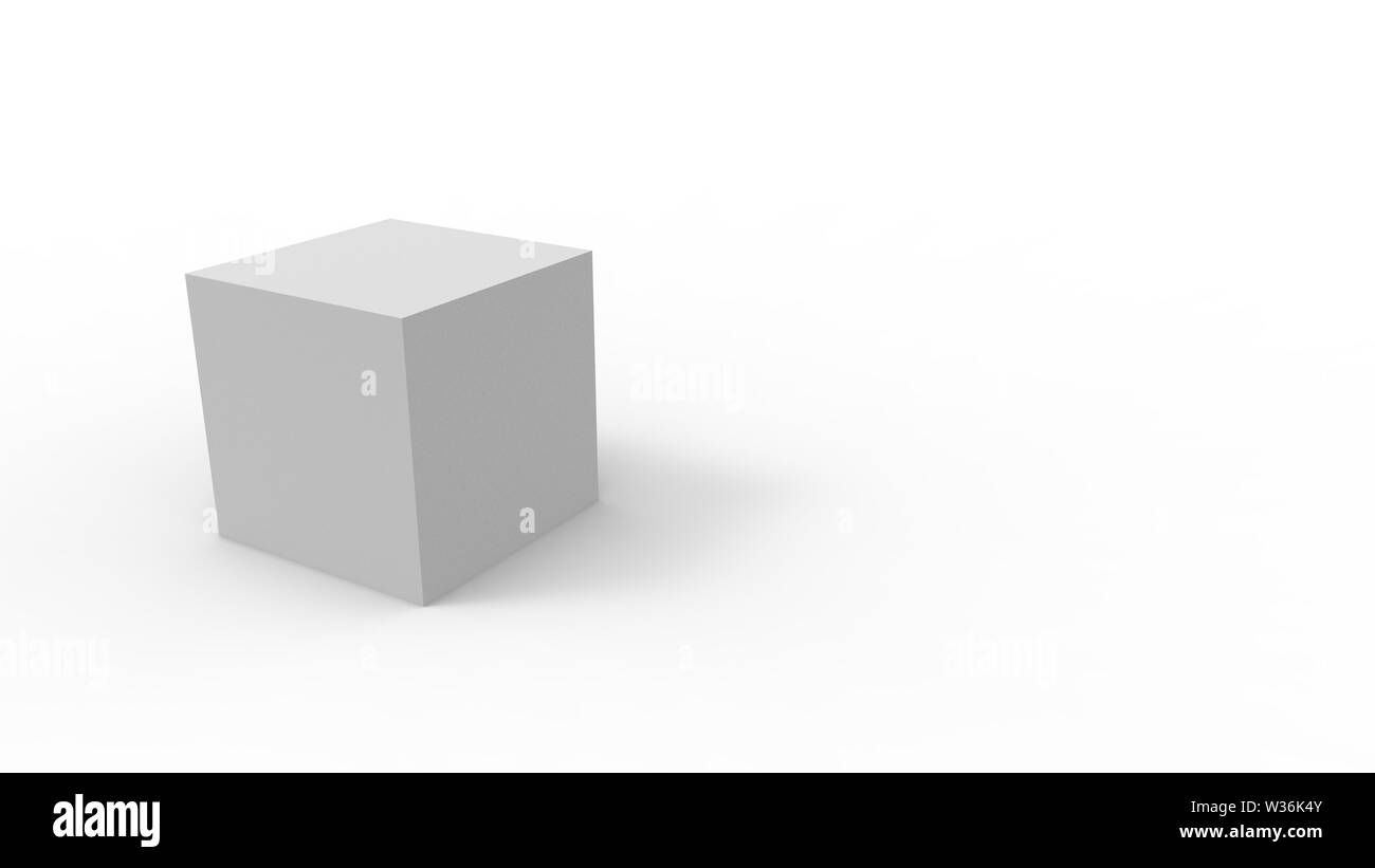 3d rendering of a square cube box isolated in white studio background ...