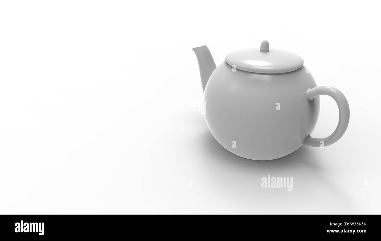 3d rendering of a typical tea pot isolated in white studio background ...