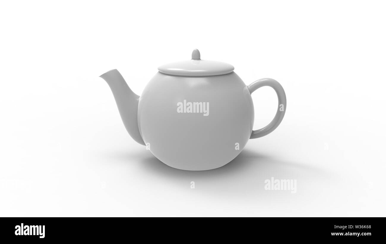 3d rendering of a typical tea pot isolated in white studio background ...