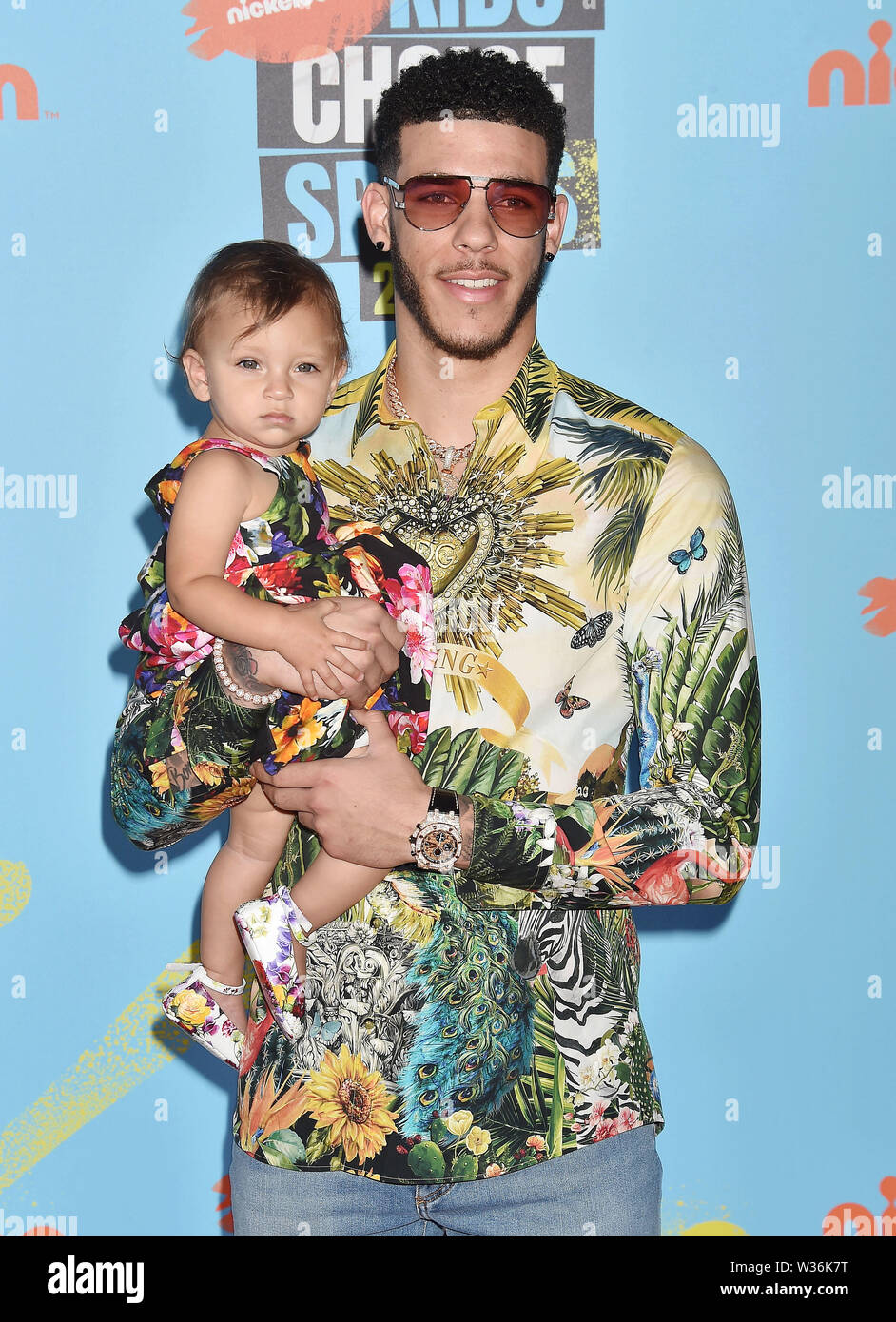 SANTA MONICA, CA - JULY 11: Lonzo Ball and Zoey Christina Ball attend ...
