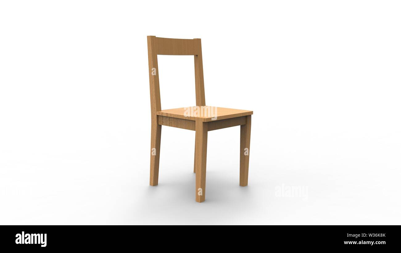 3d rendering of a single wooden chair isolated in empty studio space ...