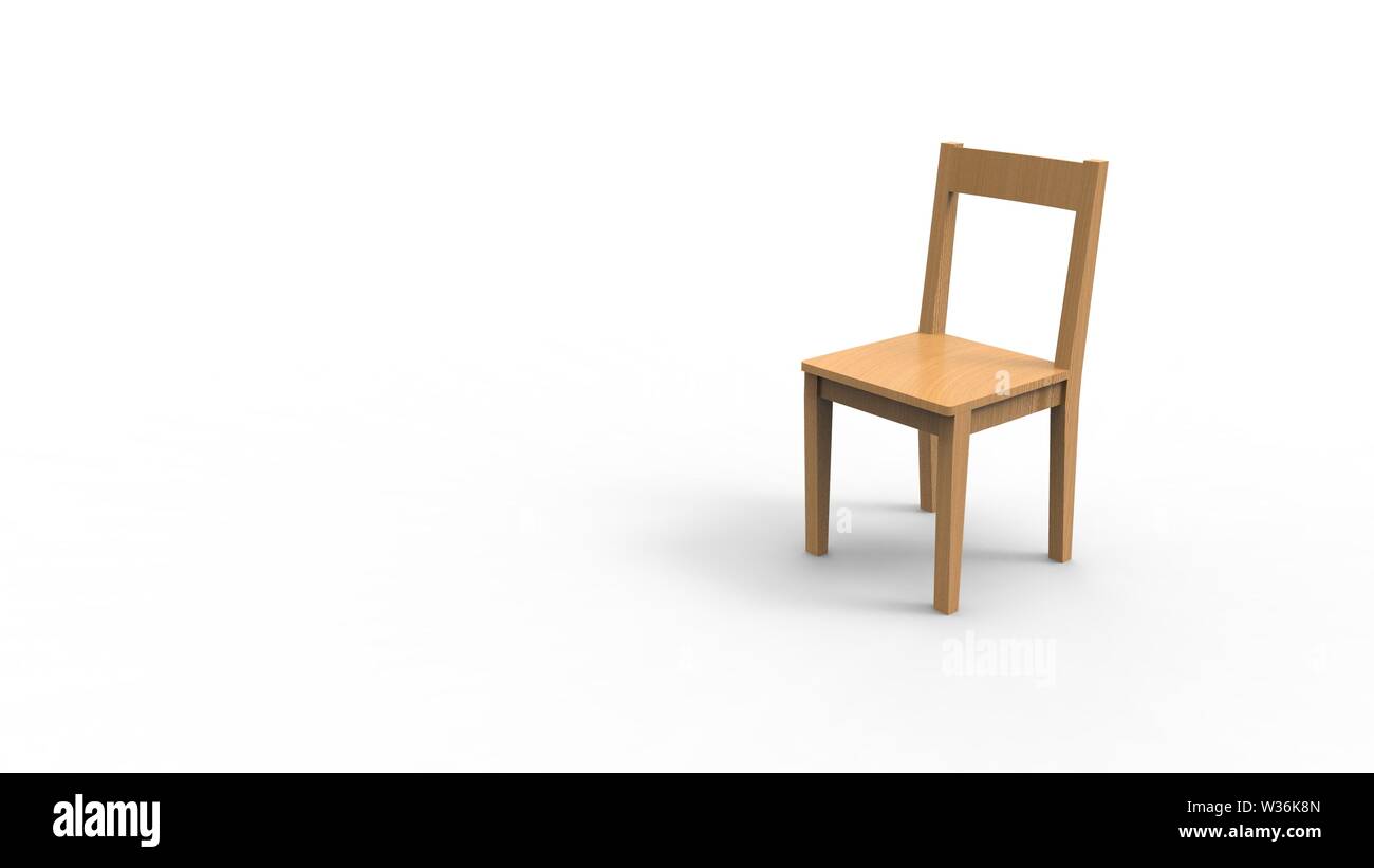 3d rendering of a single wooden chair isolated in empty studio space ...