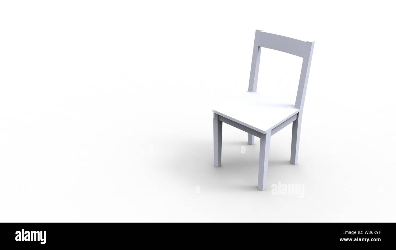 3d rendering of a single wooden chair isolated in empty studio space ...