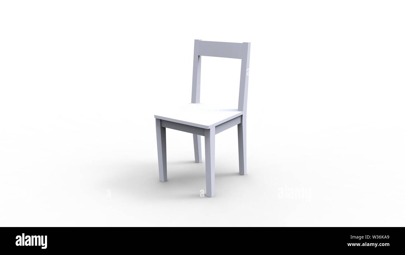 3d rendering of a single wooden chair isolated in empty studio space ...