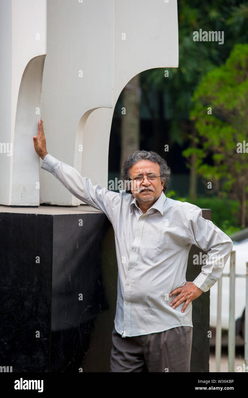 Bangladesh – October 18, 2016: Delwar Jahan Jhantu standing on a Liberation war monument at BFDC ...
