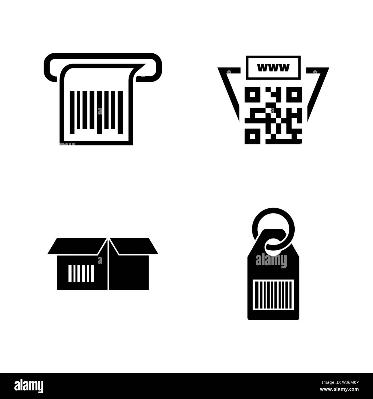 Barcode. Simple Related Vector Icons Set for Video, Mobile Apps, Web ...
