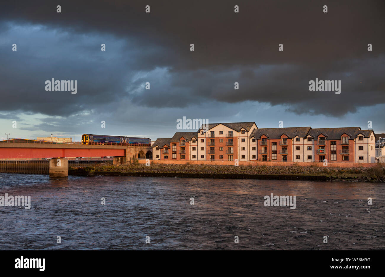 Abellio Scotrail class 158 sprinter train 158714 crossing the Ness ...
