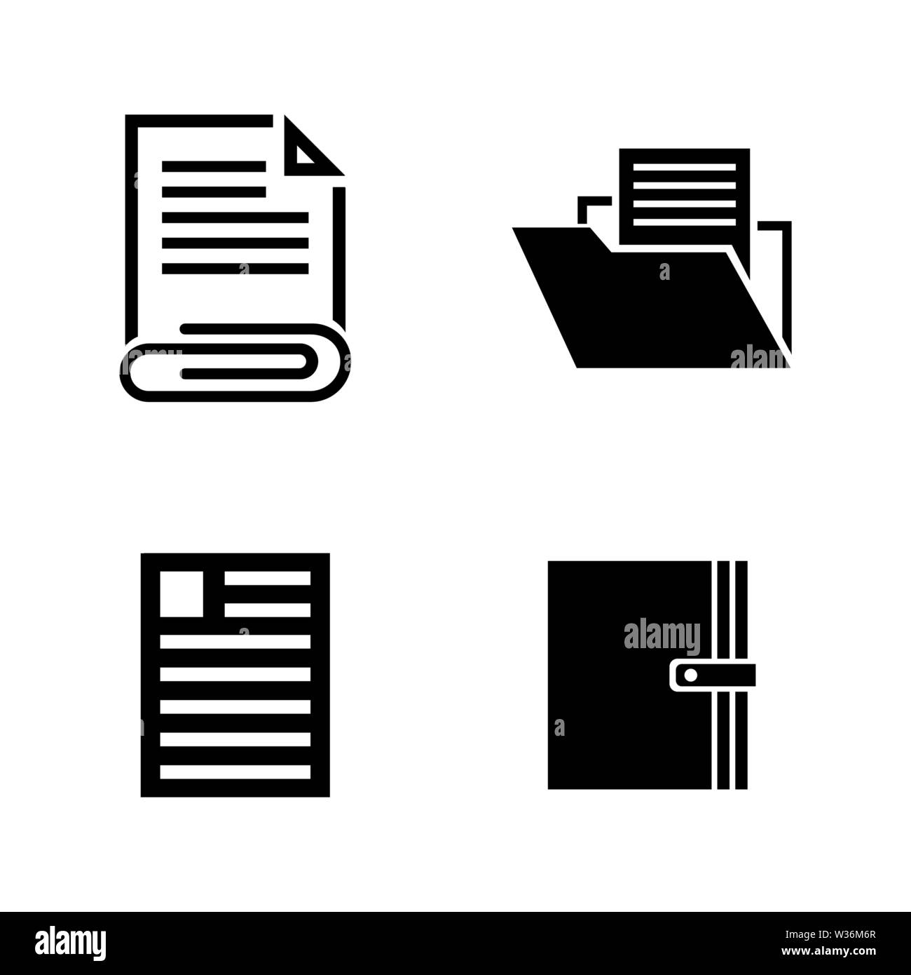 Office Documents. Simple Related Vector Icons Set for Video, Mobile ...