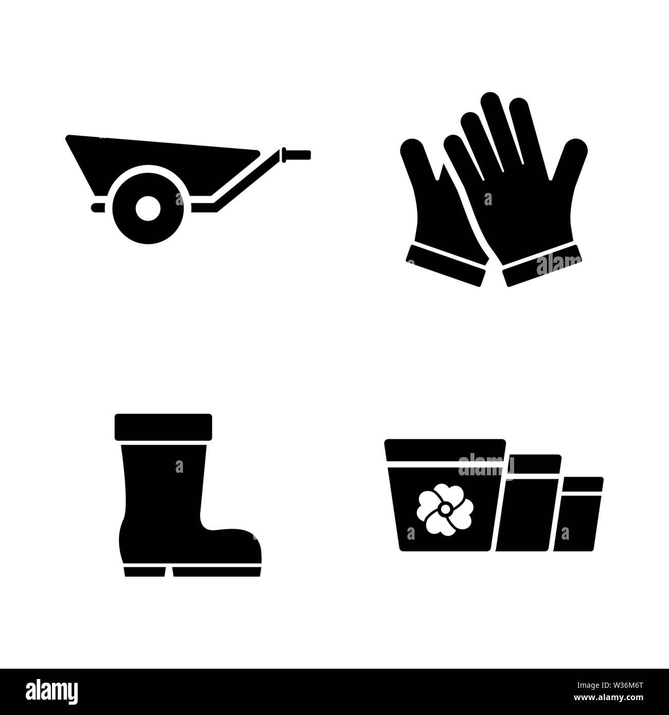 Gardening Grower Tools. Simple Related Vector Icons Set for Video ...