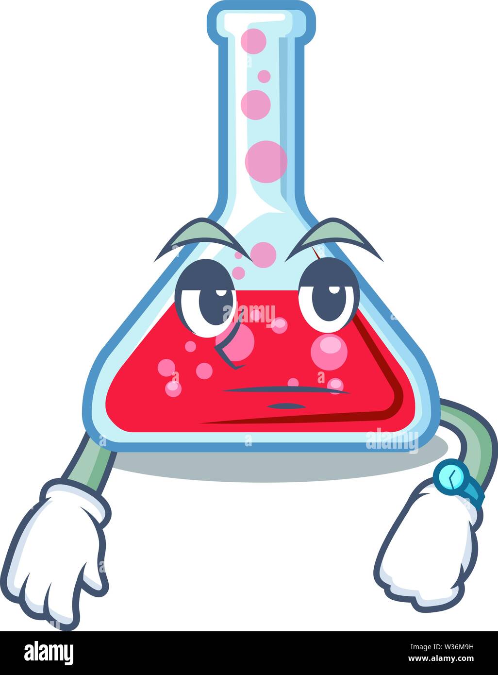 Waiting erlenmeyer flask in cartoon lab room Stock Vector Image & Art ...