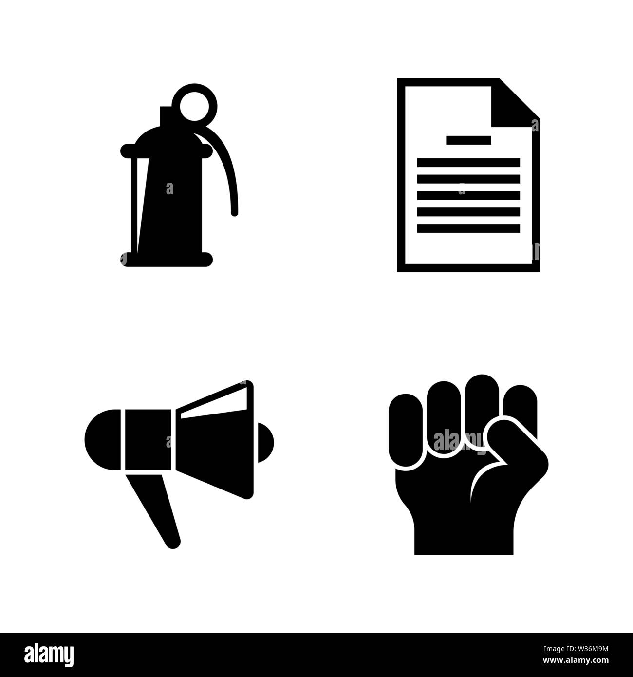Protest, Strike, Riot. Simple Related Vector Icons Set for Video ...