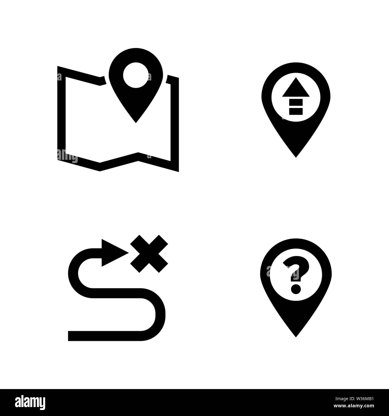 GPS Route, Distance. Simple Related Vector Icons Set for Video, Mobile ...