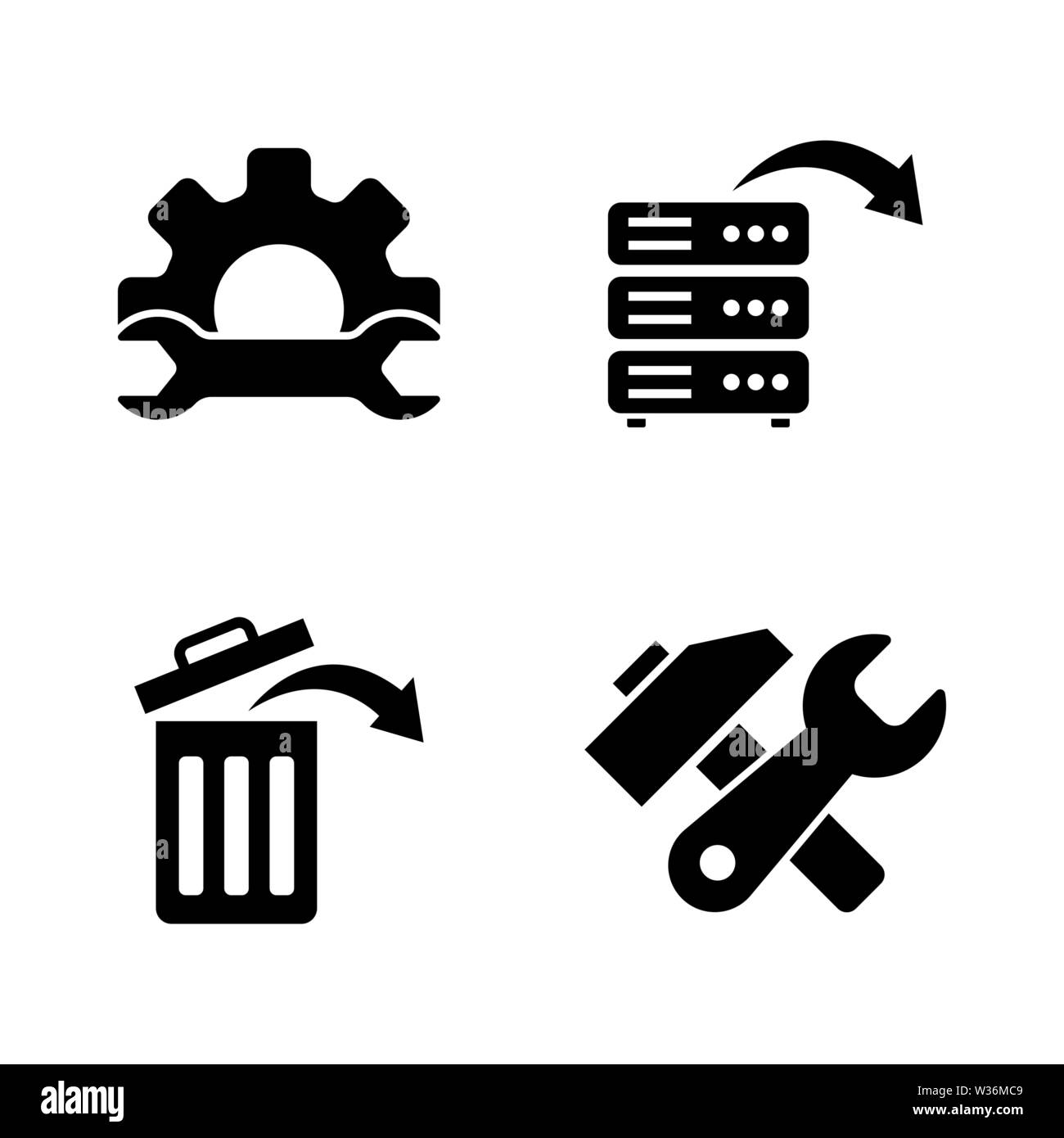 Data Recovery, Repair. Simple Related Vector Icons Set for Video ...