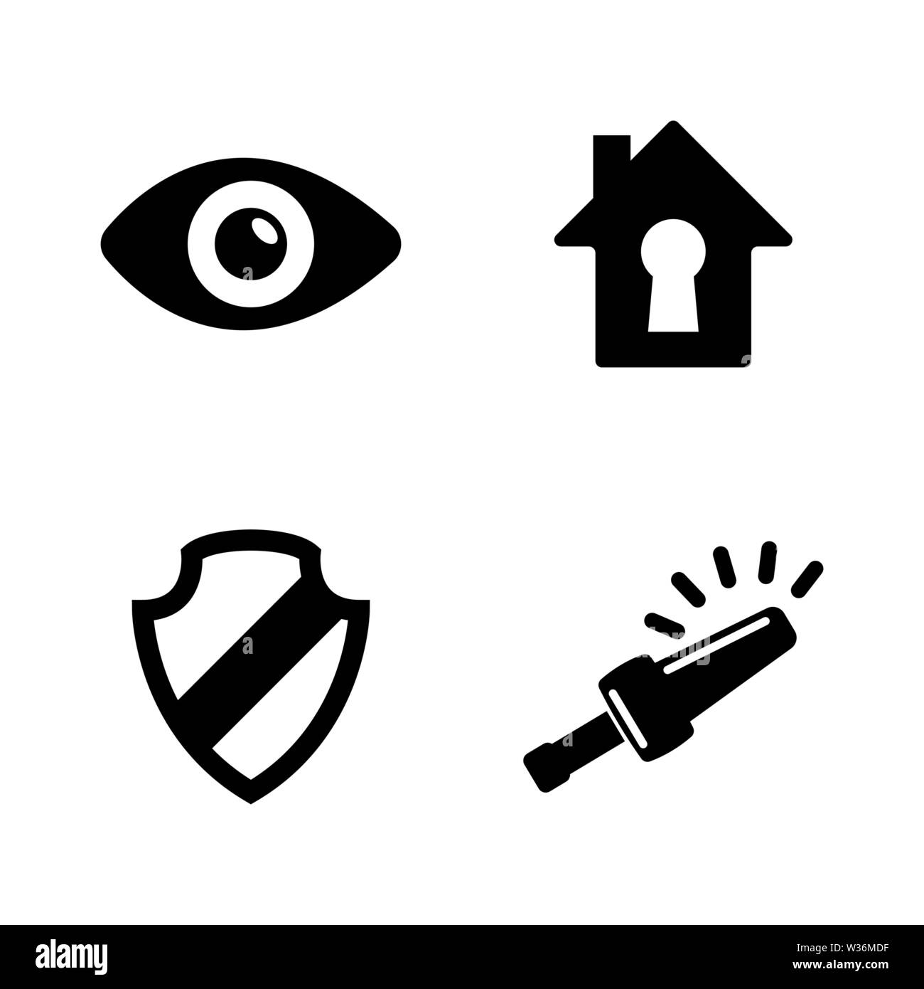 Home Security, Protect. Simple Related Vector Icons Set for Video ...