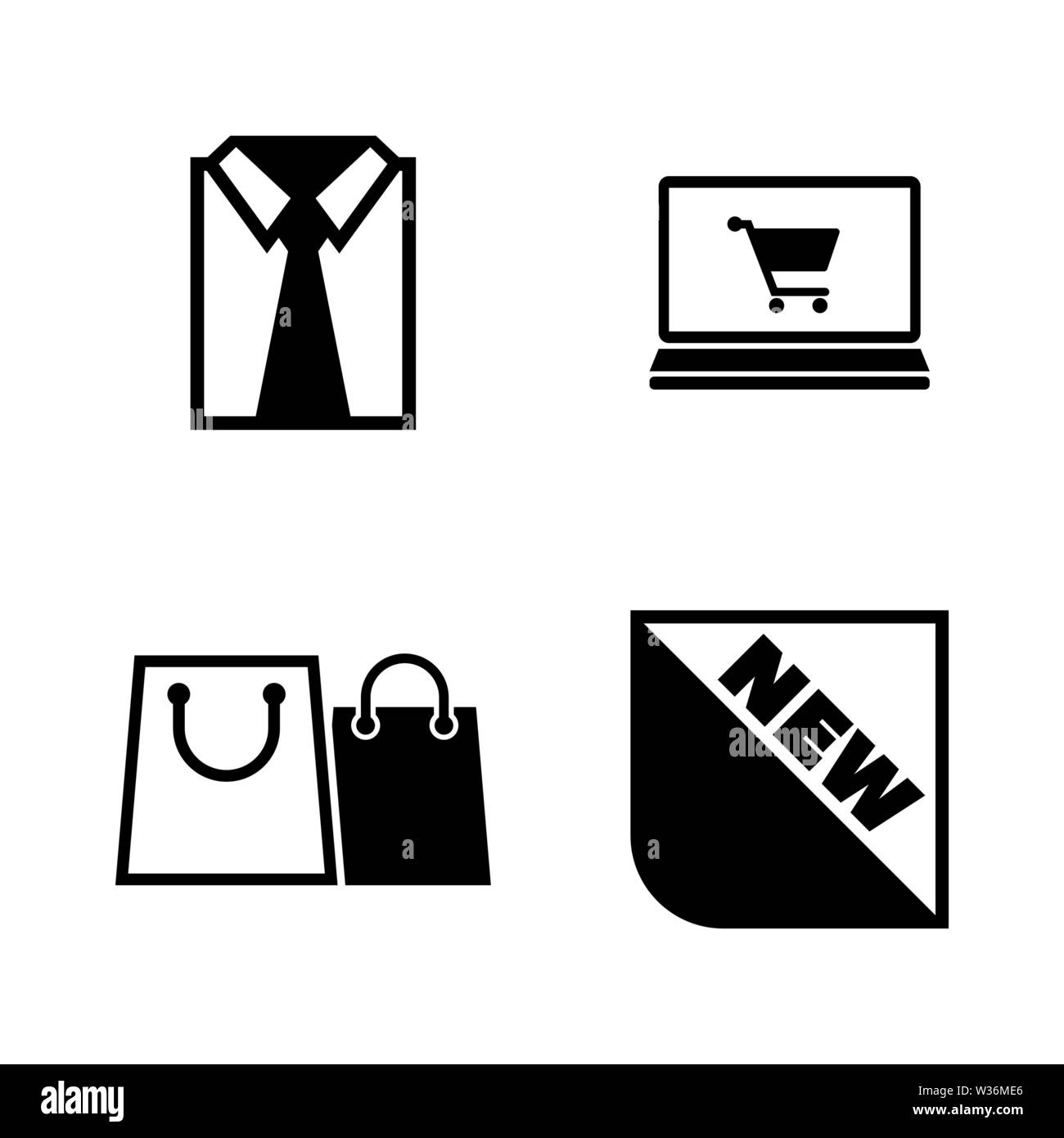Shopping, Buying Clothes. Simple Related Vector Icons Set for Video ...