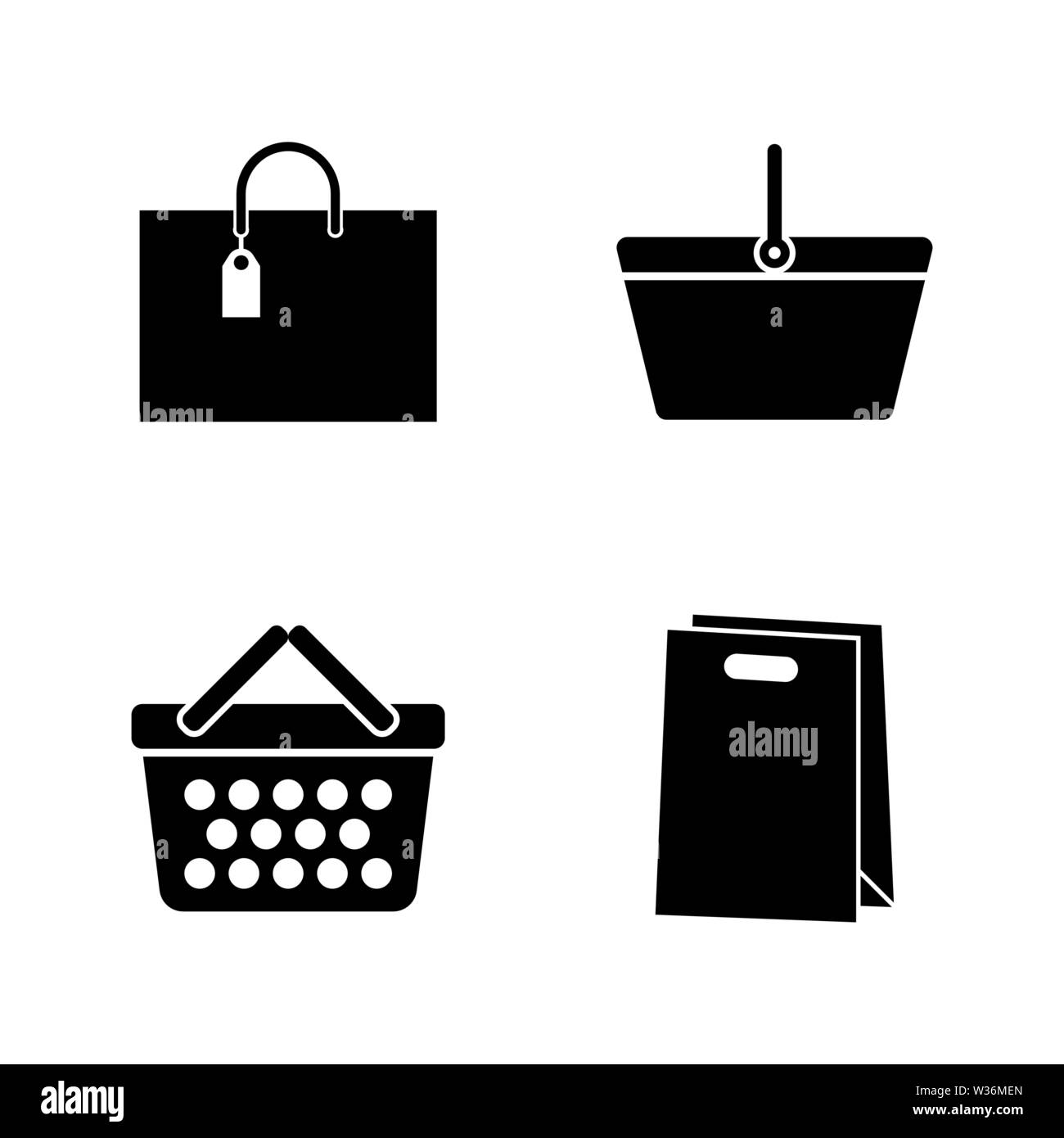 Shopping Bags, Package. Simple Related Vector Icons Set for Video ...