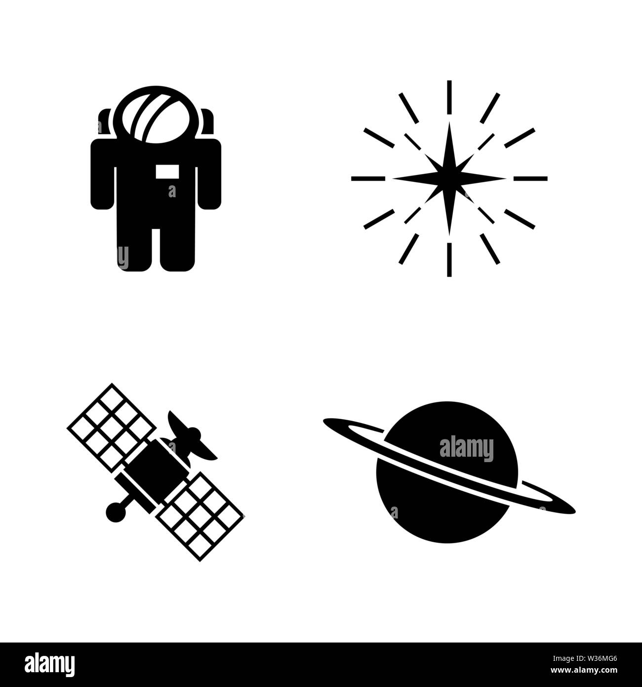 Deep Space Exploration. Simple Related Vector Icons Set for Video ...