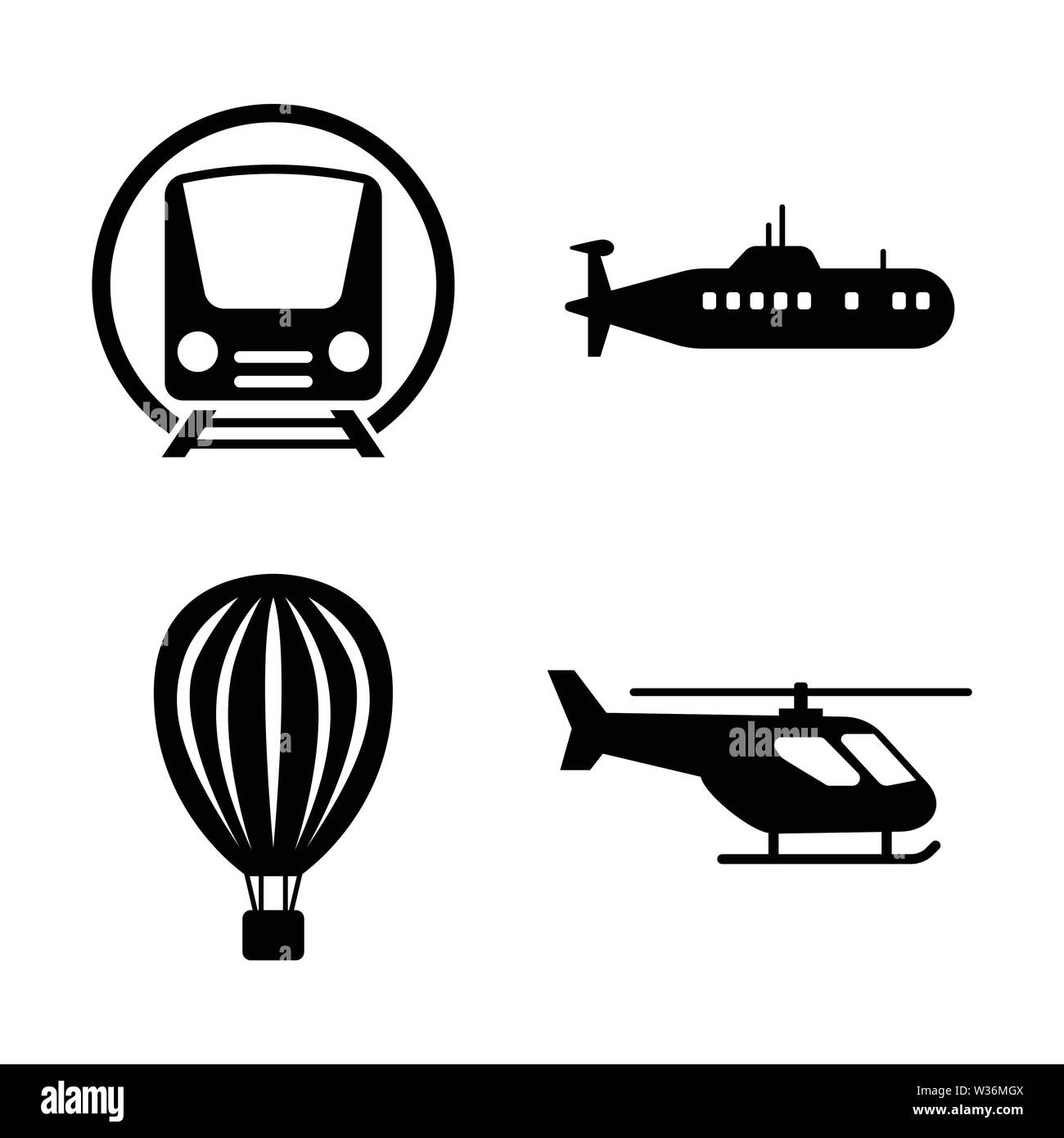 Transport, Transportation. Simple Related Vector Icons Set for Video ...