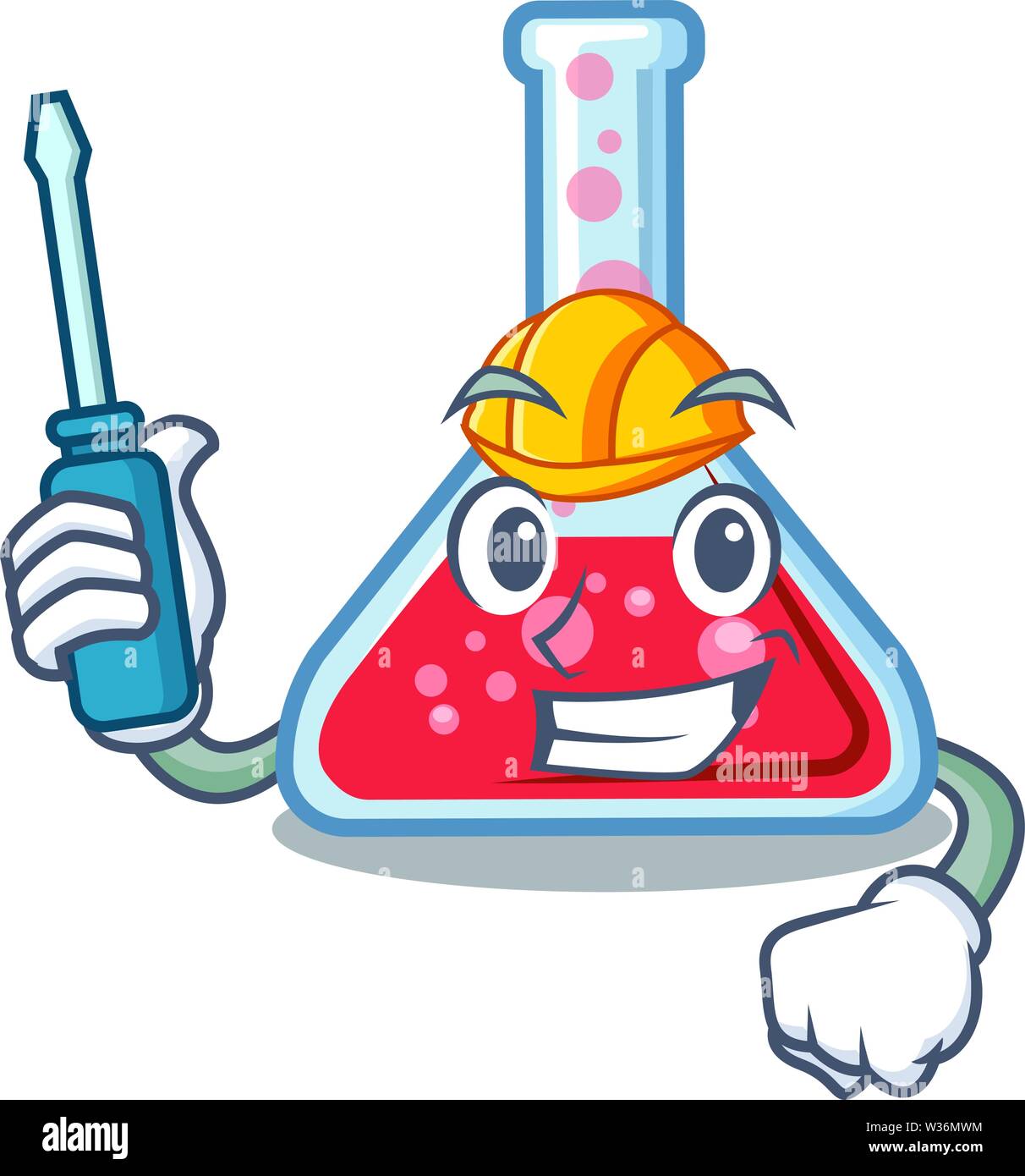 Automotive erlenmeyer flask in cartoon lab room Stock Vector Image ...