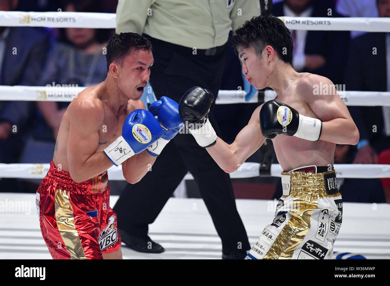 Edion Arena Osaka, Osaka, Japan. 12th July, 2019. (L-R) Jonathan ...