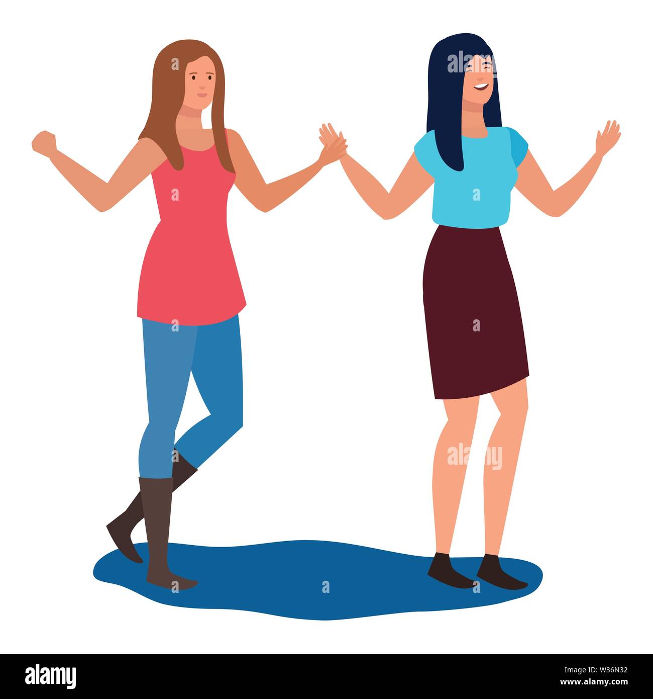 young girls friends avatars characters Stock Vector Image & Art - Alamy