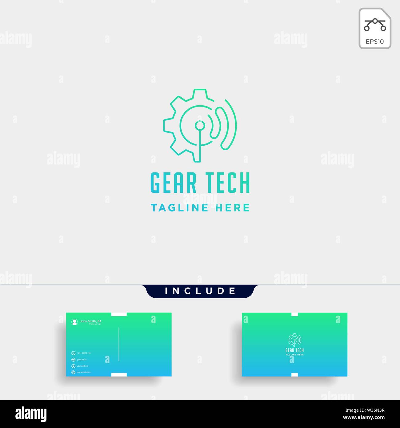 gear technology logo vector engine industry icon symbol sign isolated ...