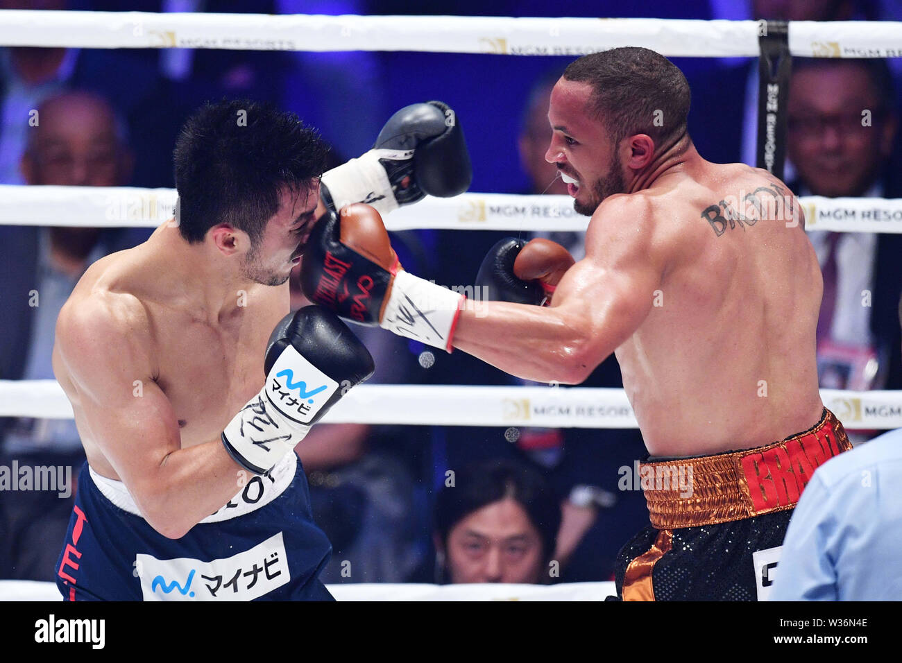 Edion Arena Osaka, Osaka, Japan. 12th July, 2019. (L-R) Ryota Murata ...