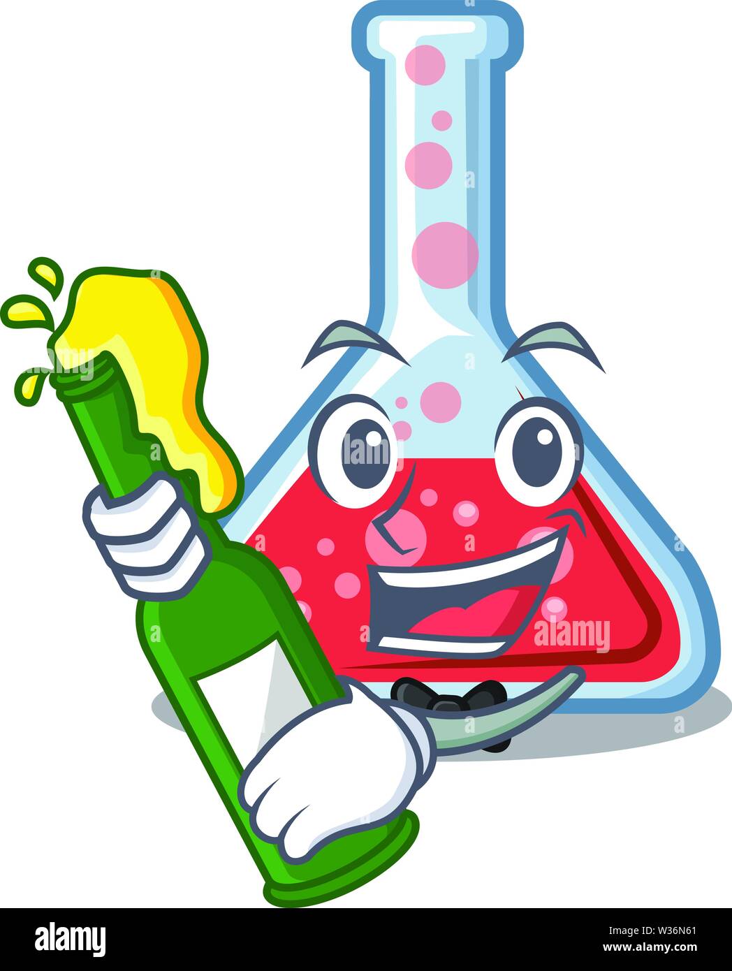 With beer erlenmeyer flask in cartoon lab room Stock Vector Image & Art ...