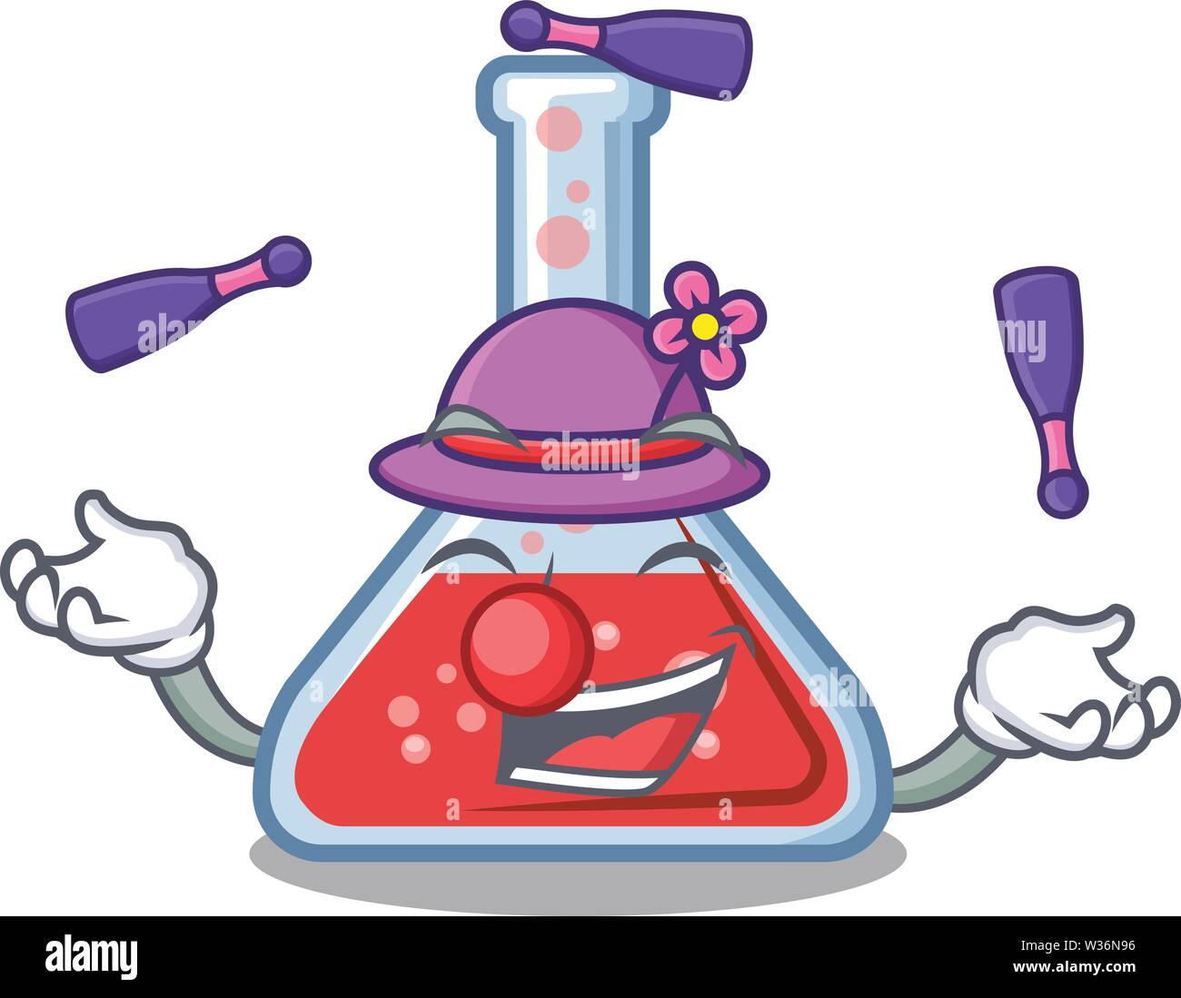 Juggling erlenmeyer flask in cartoon lab room Stock Vector Image & Art ...