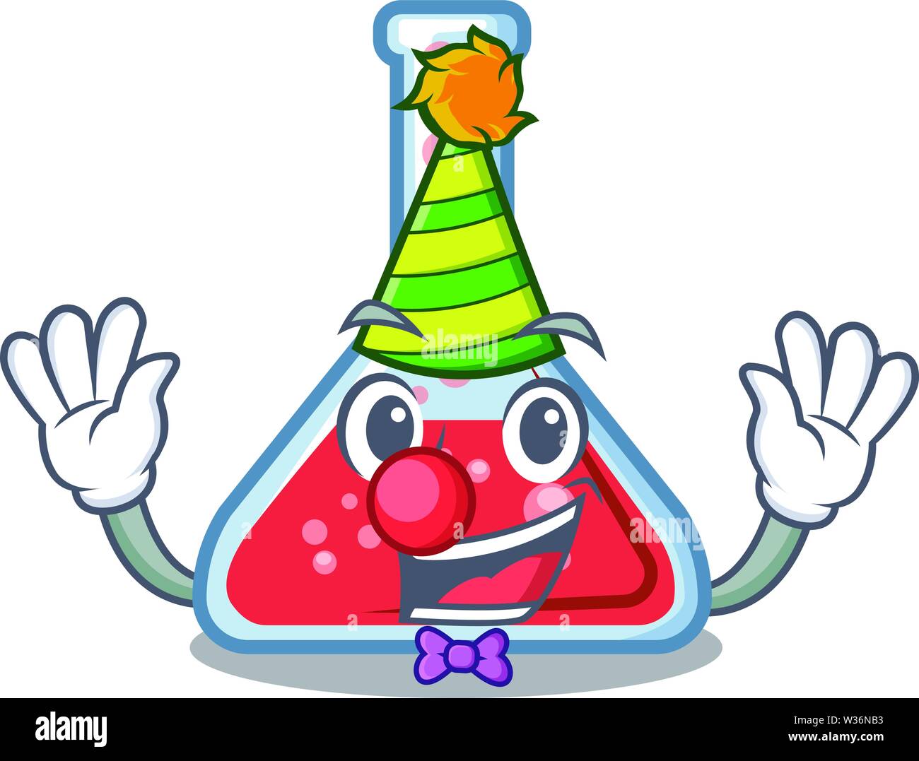 Clown erlenmeyer flask in cartoon lab room Stock Vector Image & Art - Alamy