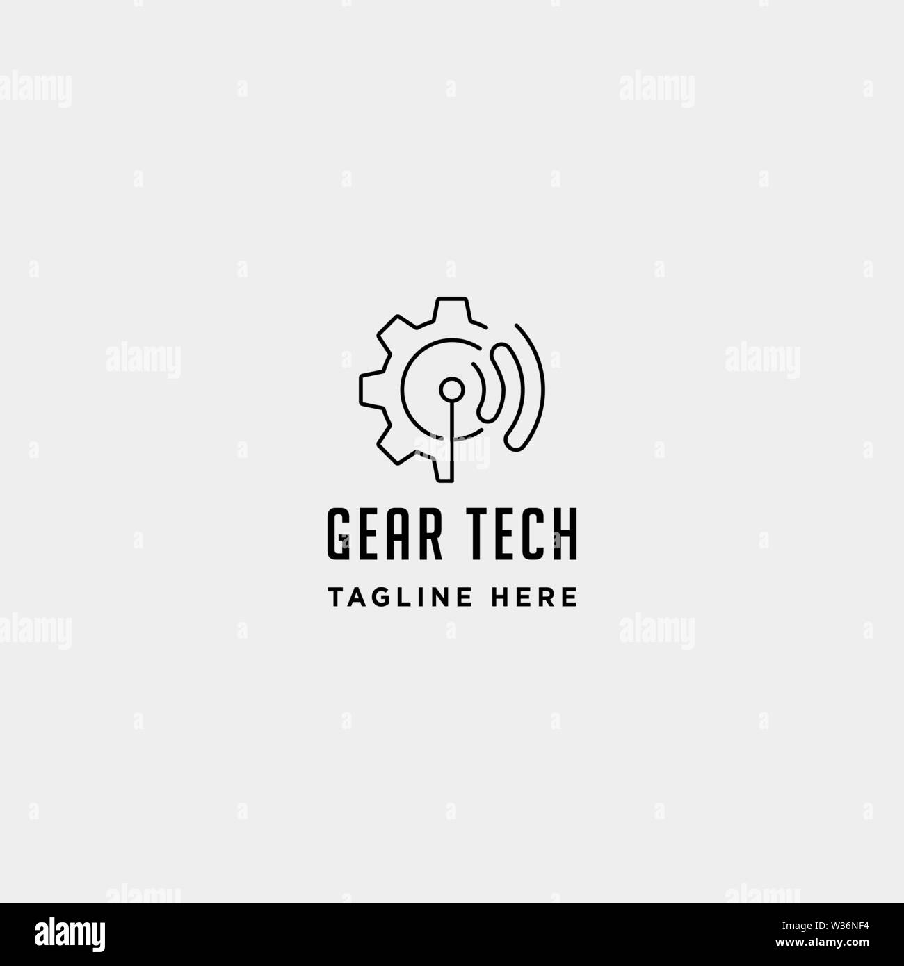 Digital gear technology Stock Vector Images - Alamy