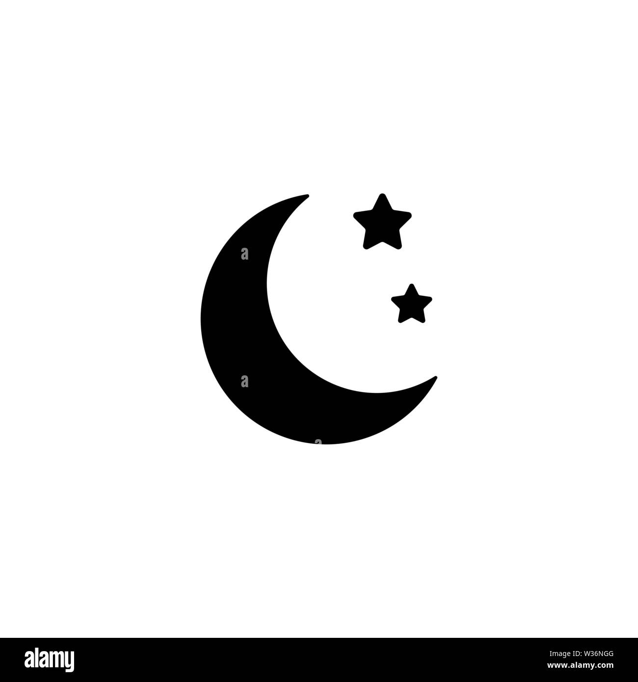 Night. Nighttime vector icon. Simple flat symbol on white background ...