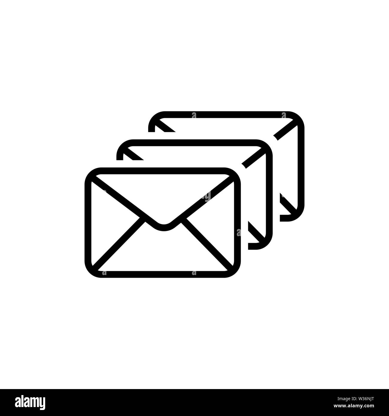 Envelope Mail vector icon. Simple flat symbol on white background Stock ...