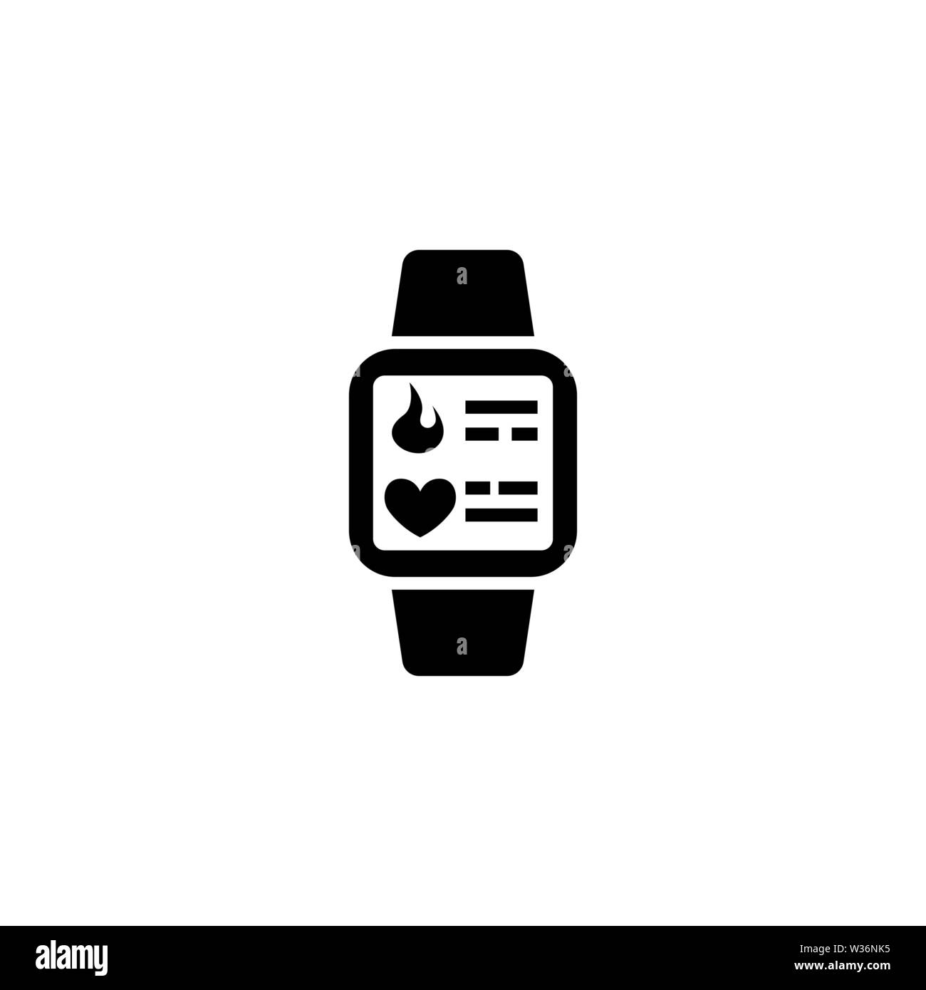 Smart watch. Fitness tracker vector icon. Simple flat symbol on white ...