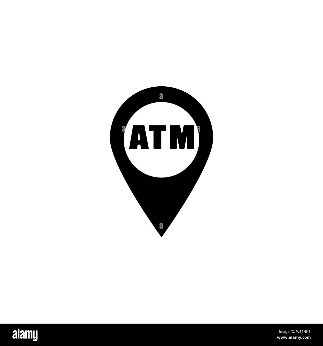 Atm Location vector icon. Simple flat symbol on white background Stock ...