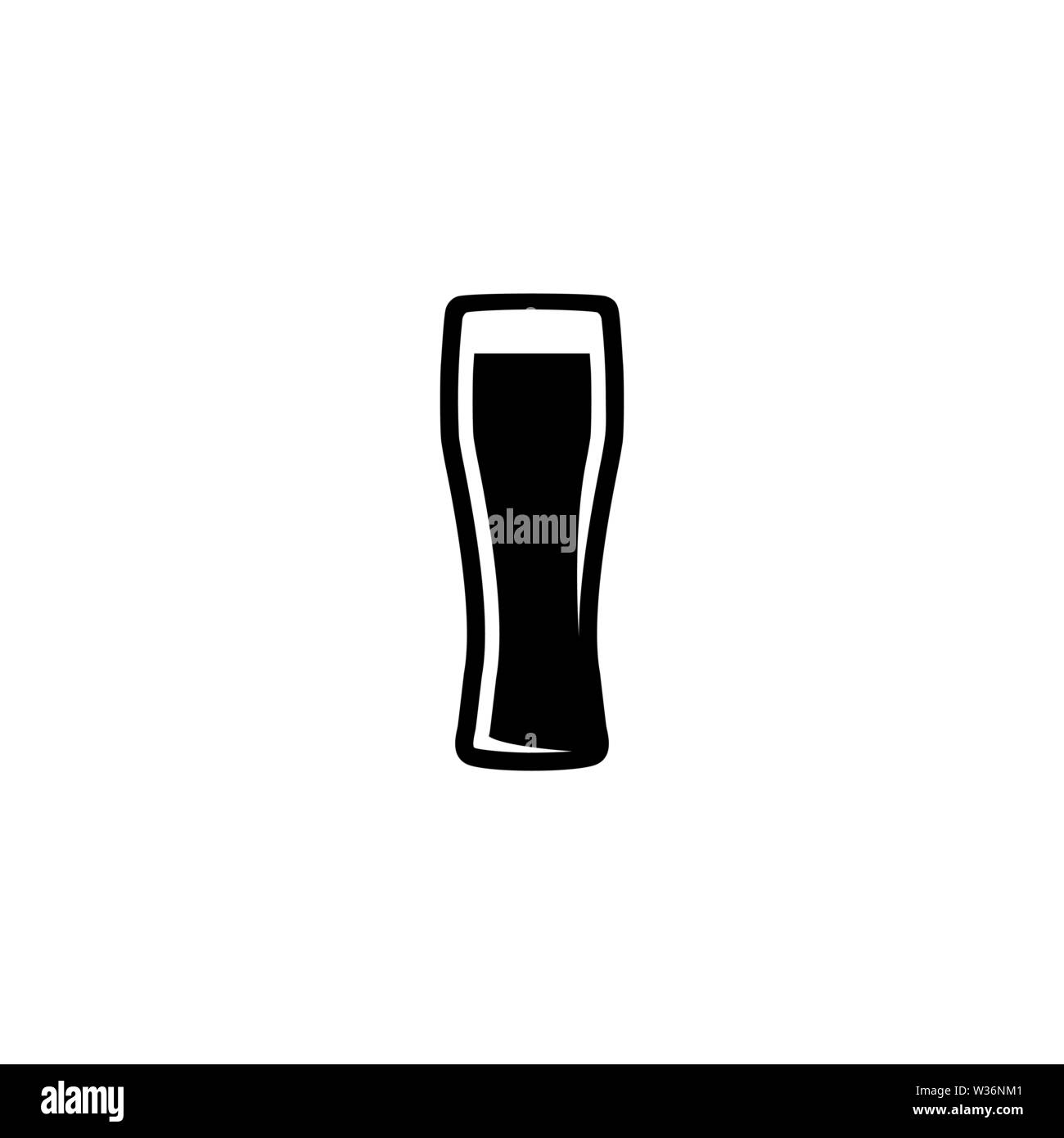 Glass of Beer. Pub, Bar vector icon. Simple flat symbol on white ...