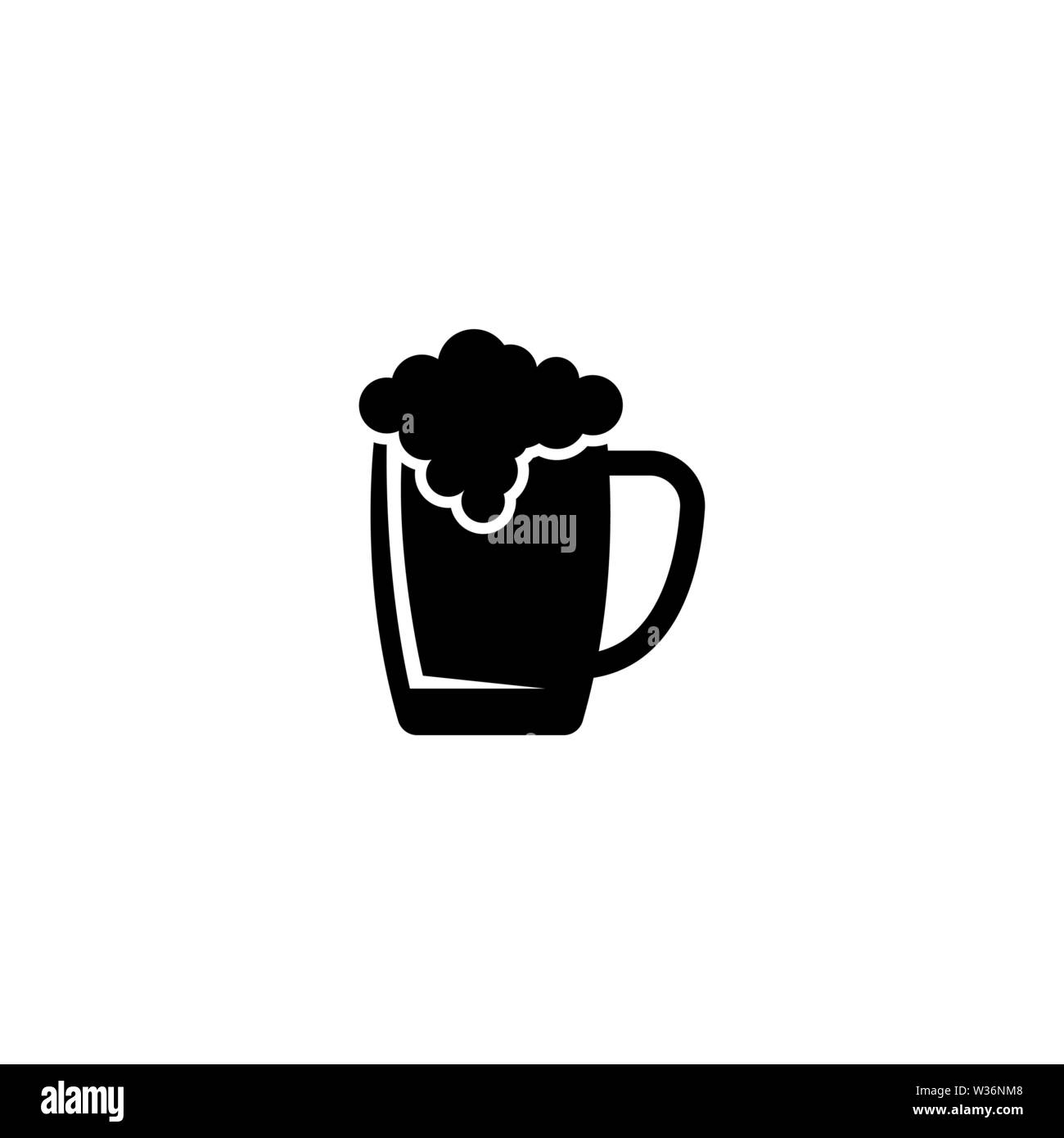 Beer glass vector icon. Simple flat symbol on white background Stock ...