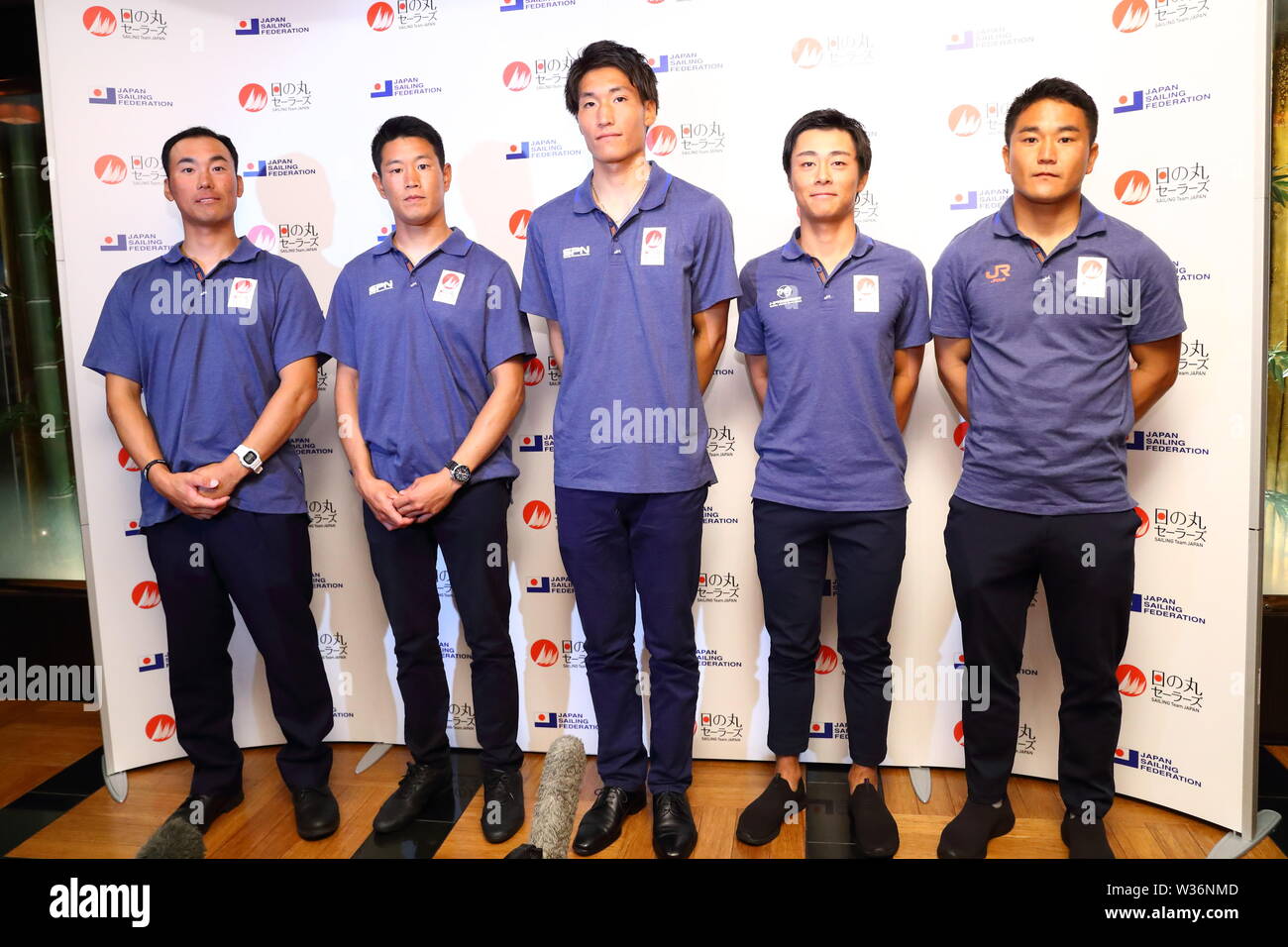 Tokyo, Japan. 12th July, 2019. (L-R) Takashi Hasegawa, Tetsuya Isozaki ...