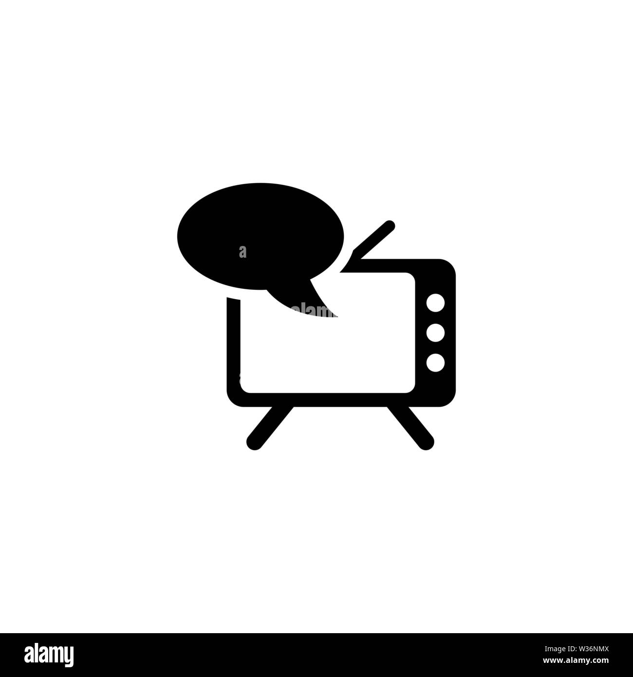 TV marketing, Advertisement vector icon. Simple flat symbol on white ...