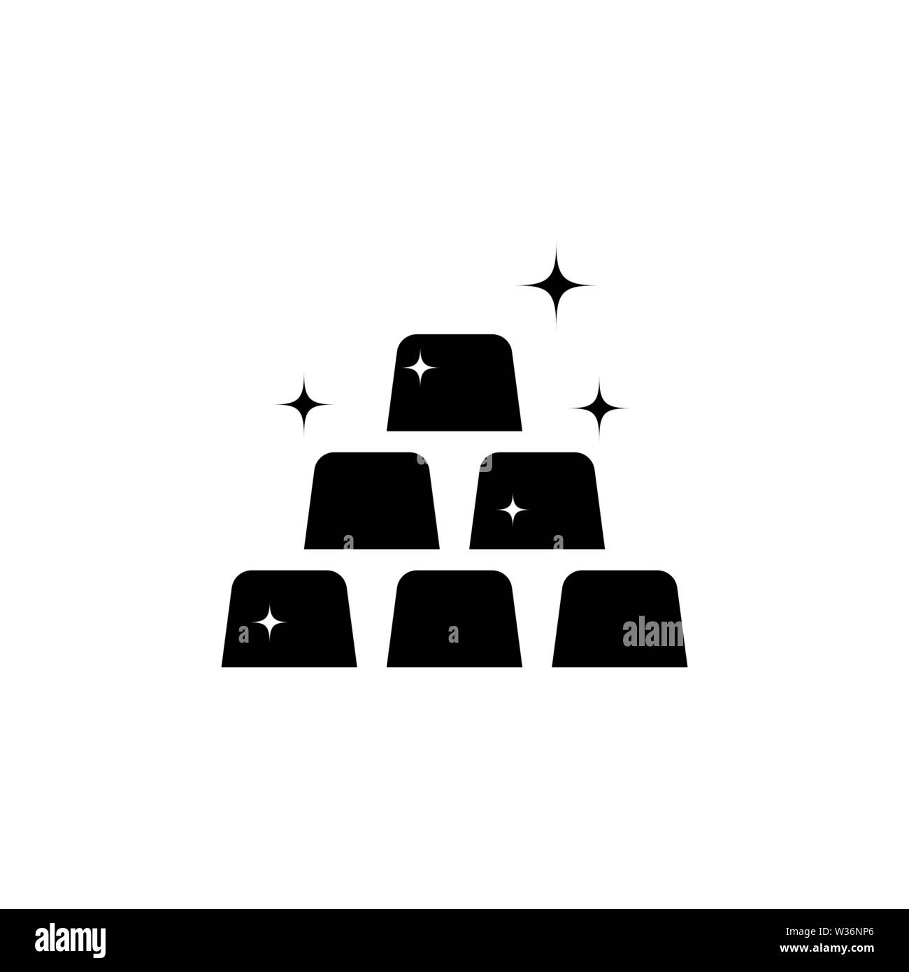 Gold Bars. Flat Vector Icon. Simple black symbol on white background ...