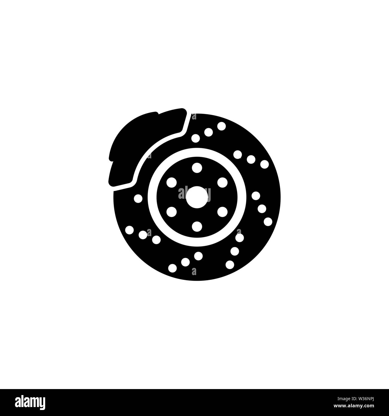 Auto Disk Brake vector icon. Simple flat symbol on white background ...