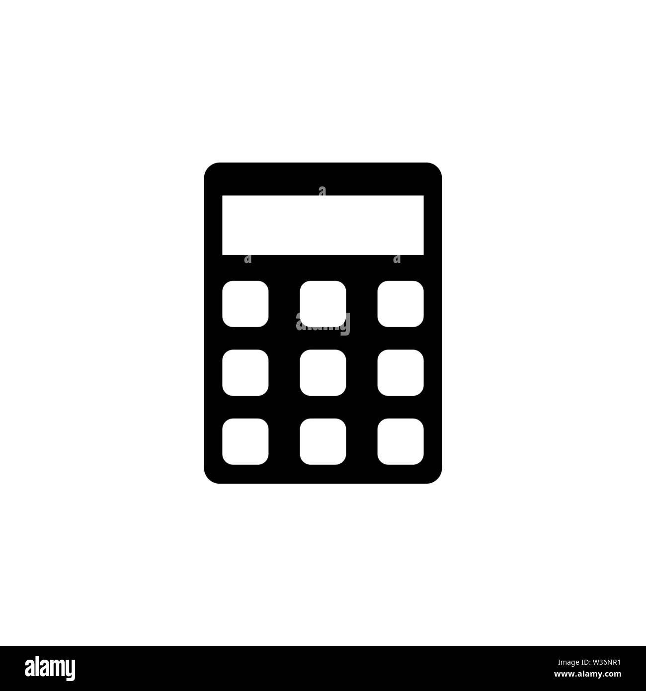 Calculator. Flat Vector Icon. Simple black symbol on white background ...