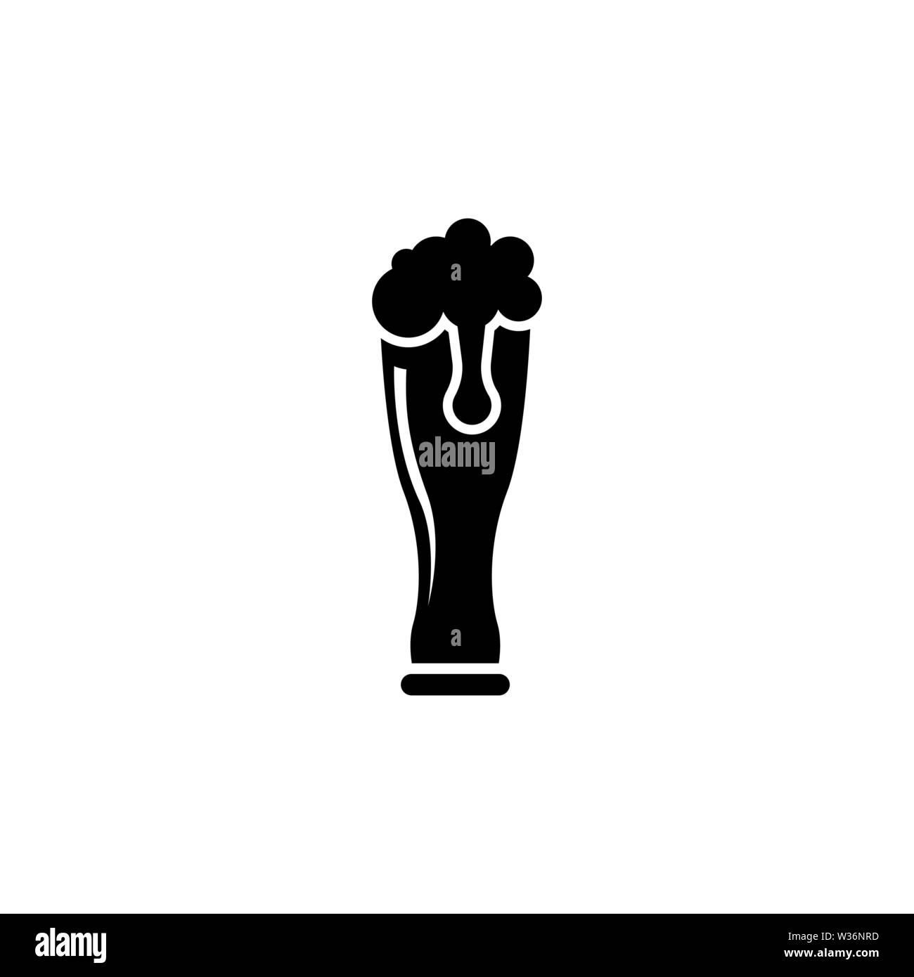 Lager Beer. Flat Vector Icon. Simple black symbol on white background ...