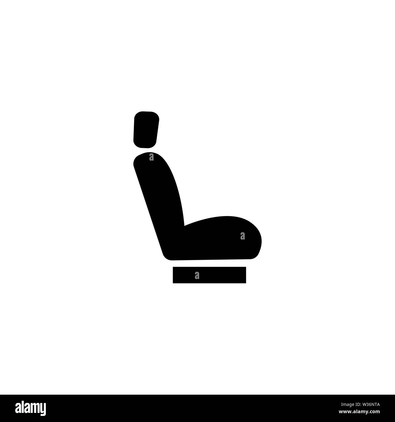 Car Seat. Flat Vector Icon. Simple black symbol on white background ...