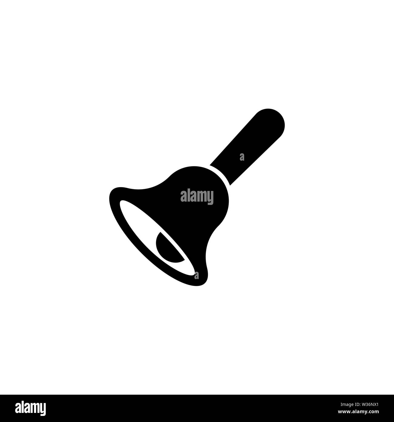 School Bell. Flat Vector Icon. Simple black symbol on white background ...