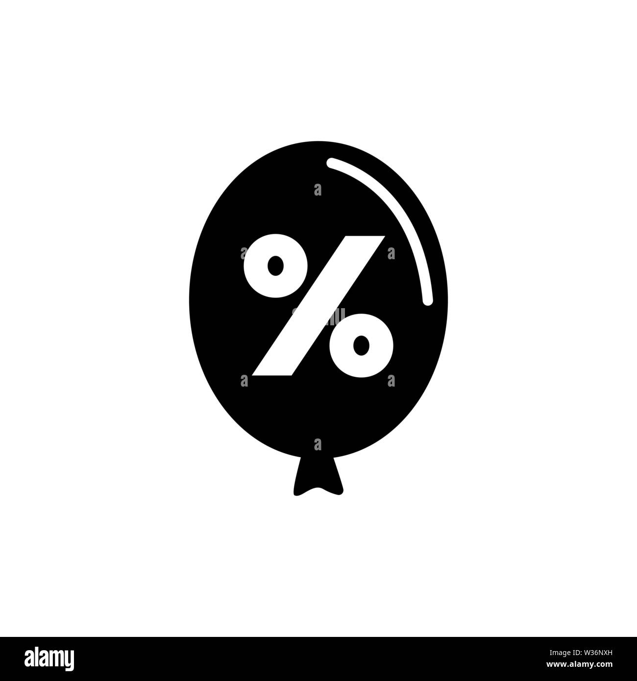 Balloon Discount. Flat Vector Icon. Simple black symbol on white ...