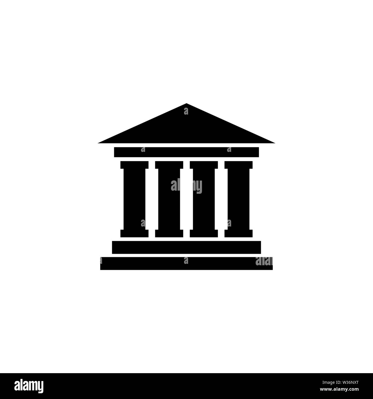 Court Building. Flat Vector Icon. Simple black symbol on white ...