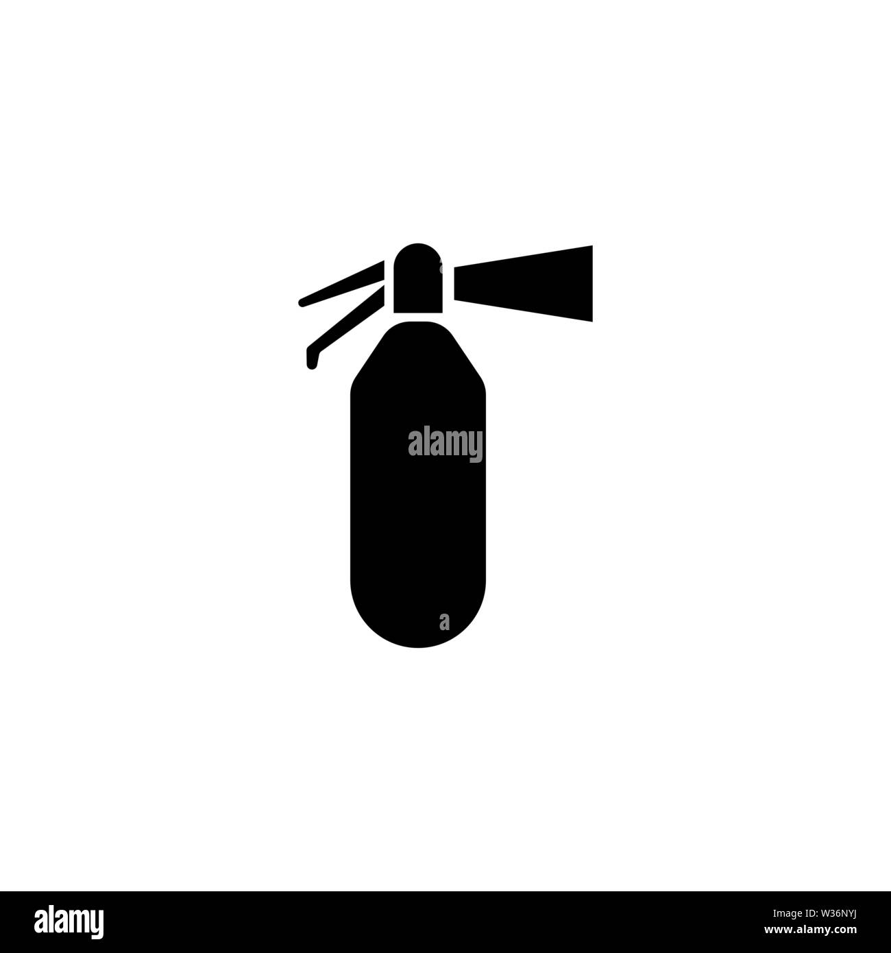 Fire Extinguisher. Flat Vector Icon. Simple black symbol on white ...